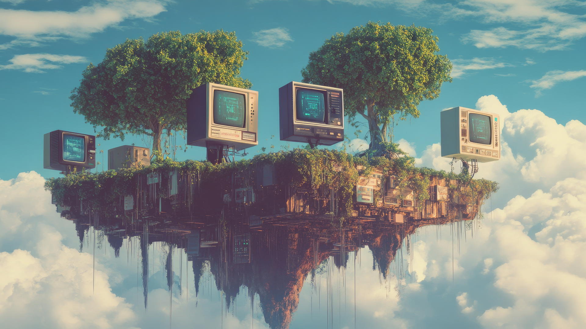 4k HD Wallpaper: Surreal Y2K Wallpaper with Retro Digital Elements