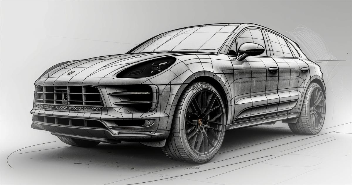4K HD Wallpapers: Porsche Macan technical drawing