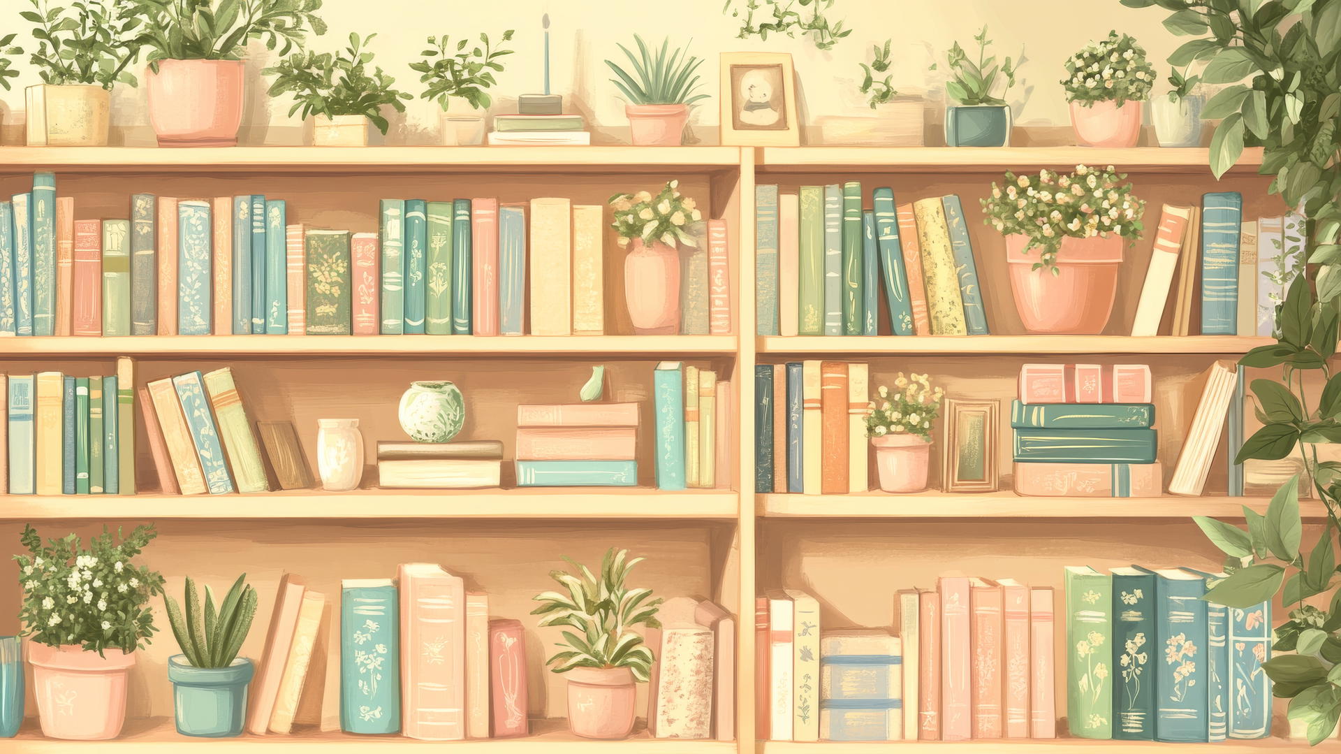 4K HD Wallpapers: cute aesthetic bookshelf