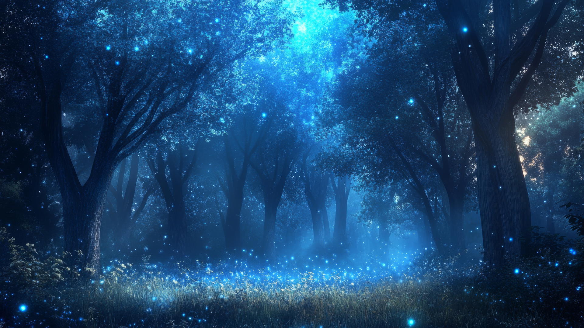 4k HD Wallpaper: Wallpaper Blue with Enchanted Forest