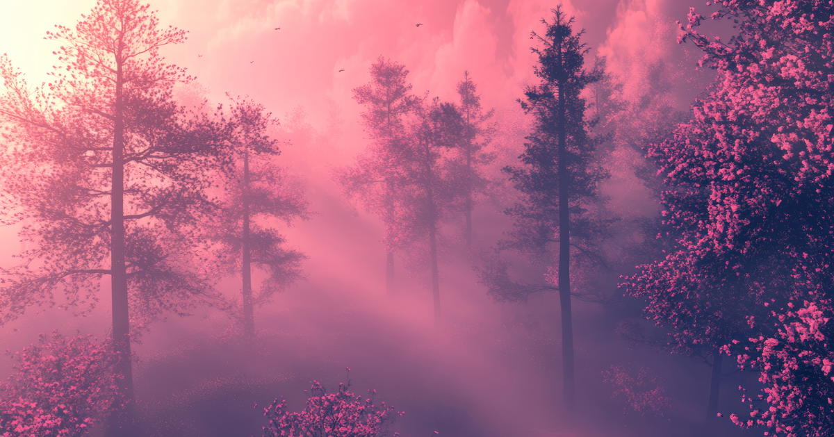 4k HD Wallpaper: Dreamy Pink Forest Wallpaper