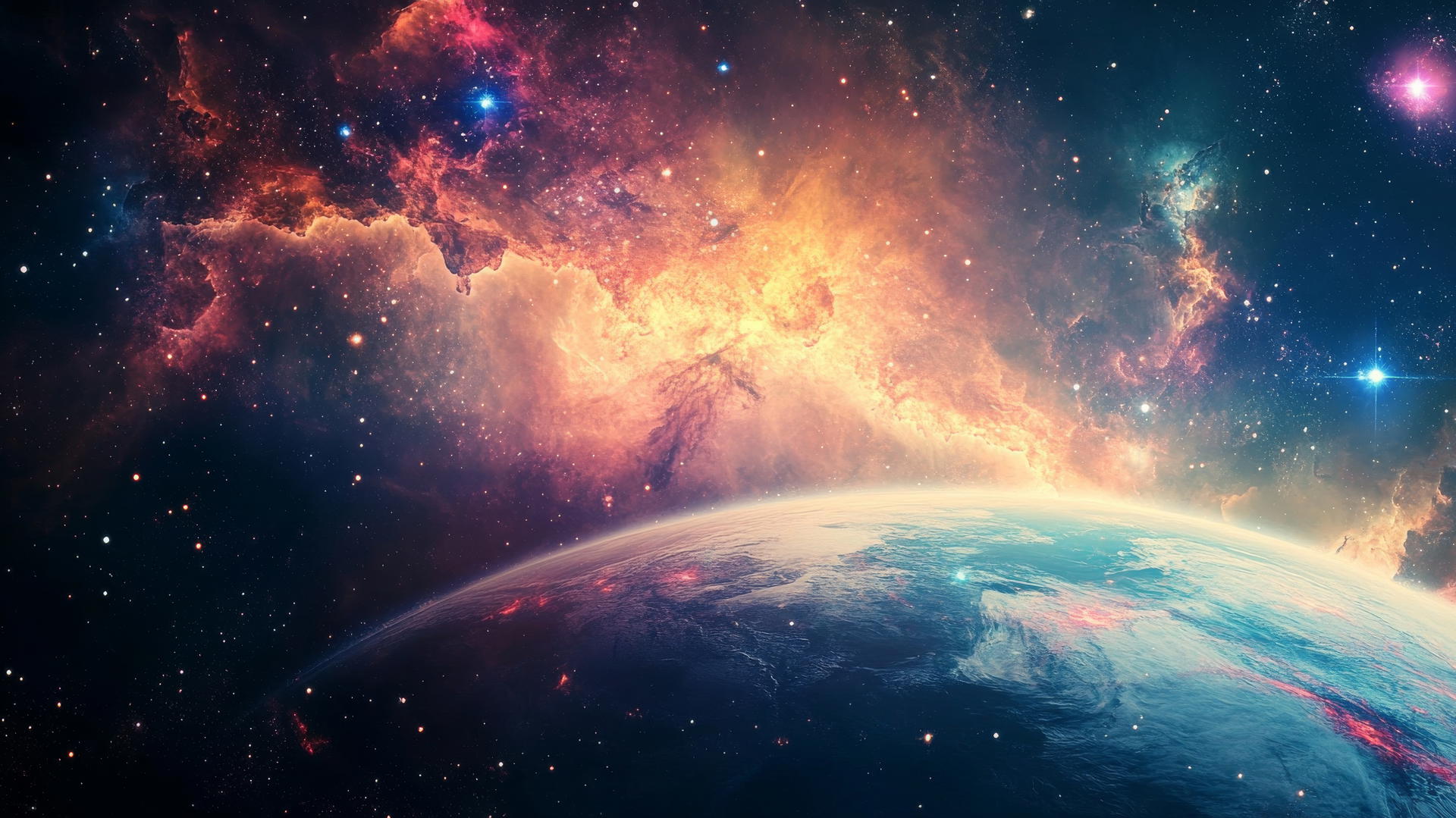 4k HD Wallpaper: Cool Wallpapers 4K: Outer Space with Nebulae and Planet