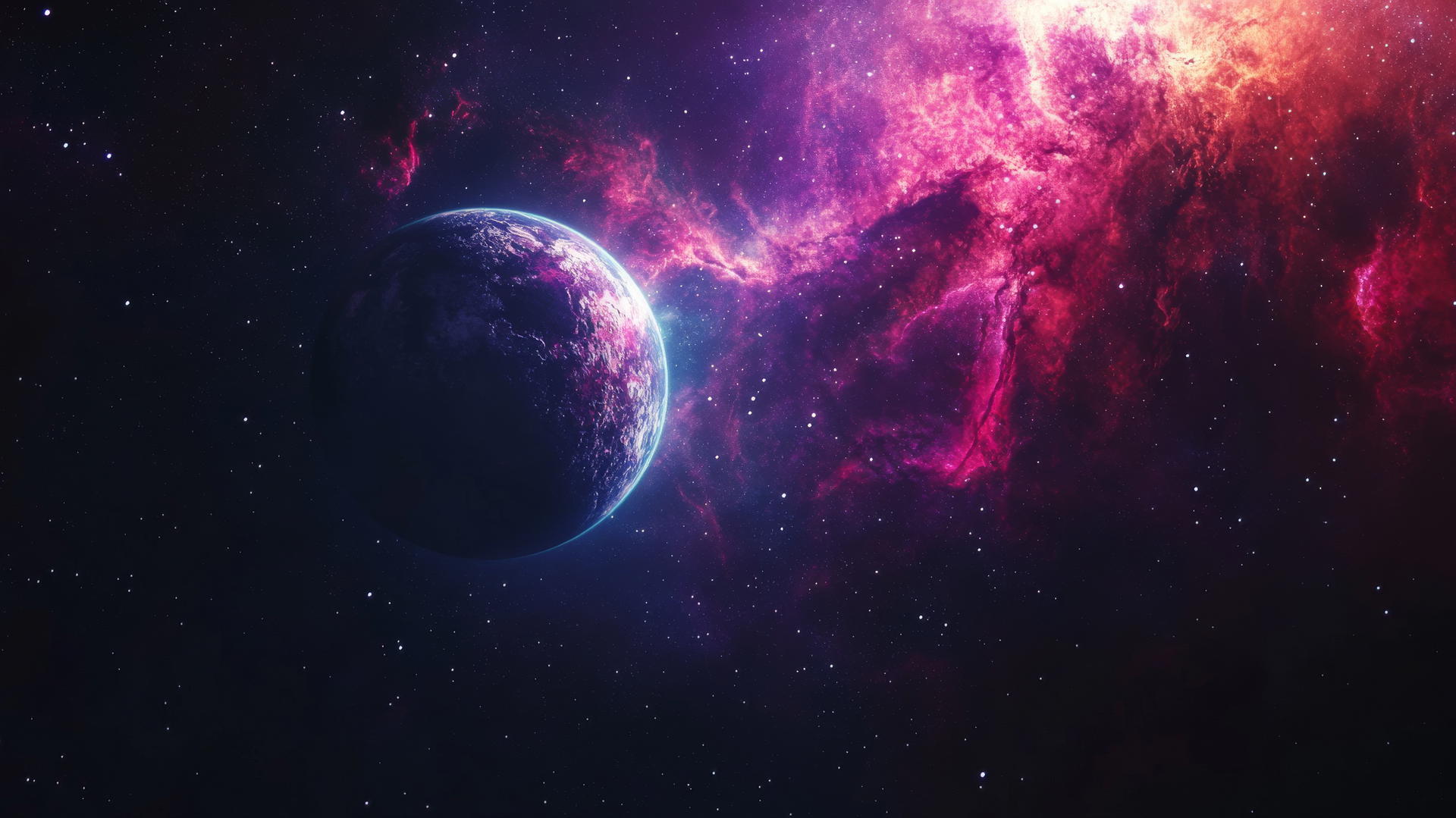4k HD Wallpaper: Cool Wallpapers 4K: Outer Space with Nebulae and Planet