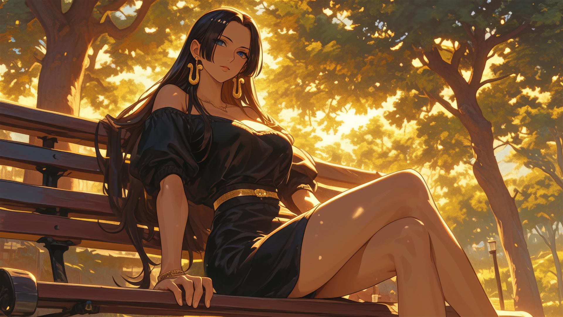 4k HD Wallpaper: Boa Hancock in Sunset Park Moment