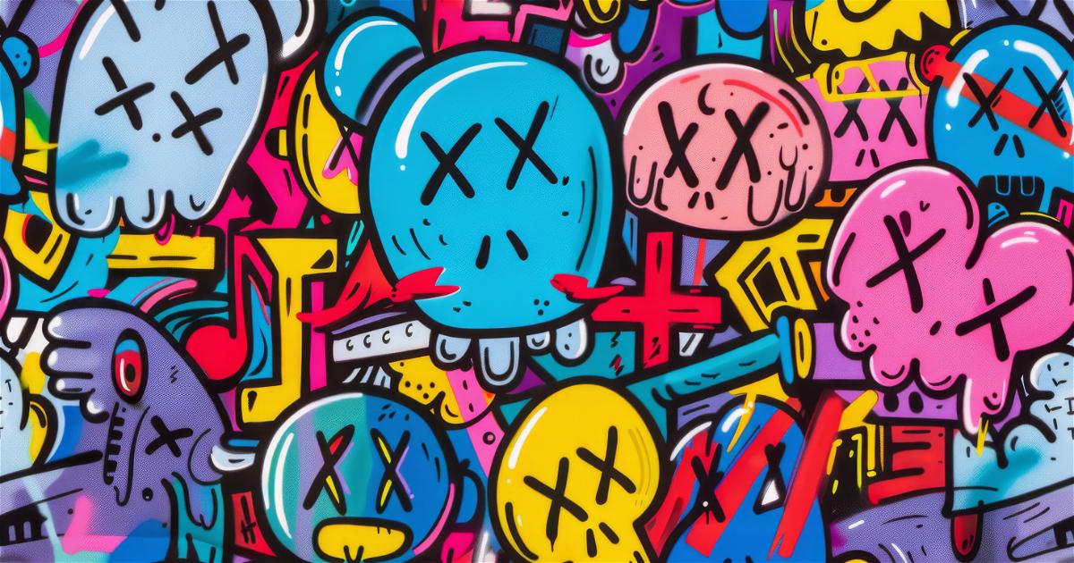 4k HD Wallpaper: Kaws Graffiti Pattern