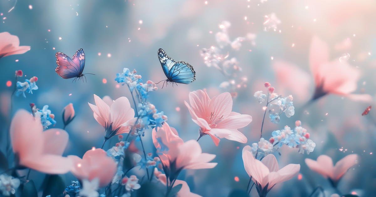 4k HD Wallpaper: Enchanted Pink and Blue Wallpaper