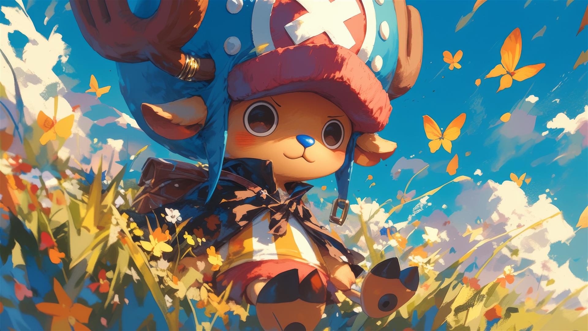 4k HD Wallpaper: Chopper's Meadow: Anime Serenity