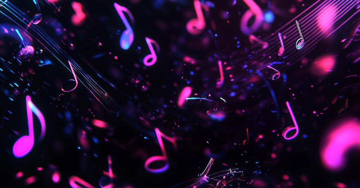 4K HD Wallpapers: neon pink music notes