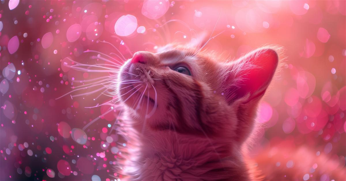 Fondo de Pantalla 4K HD: Gato Brillante Kawaii con Polvo de Diamante
