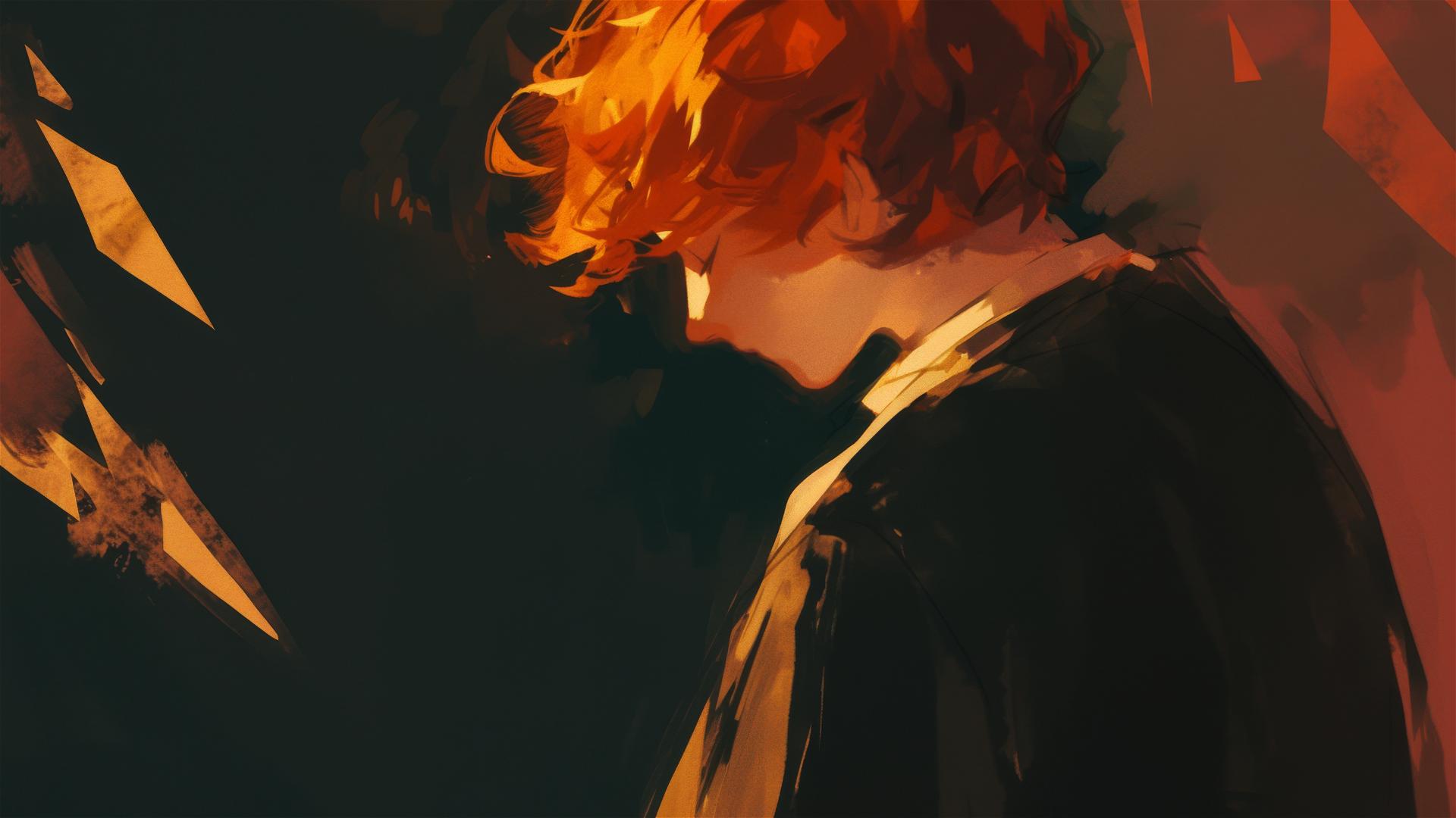 Fondo de Pantalla 4K HD: Dibujo artÃ­stico de Ron Weasley