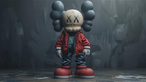4k HD Wallpaper: Nike Kaws Figure in 2D Cartoon Style