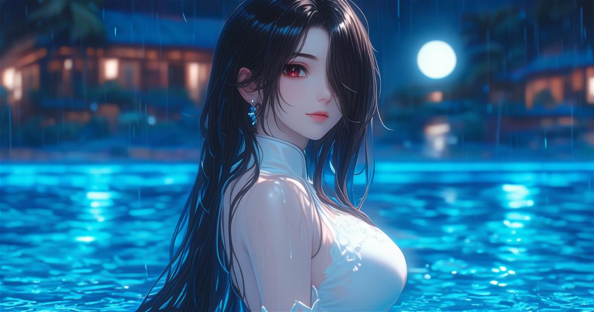 4k HD Wallpaper: Moonlit Rain: Kurumi Tokisaki