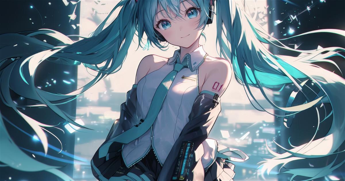 Papel de Parede 4K HD: Hatsune Miku Sob os Holofotes em Vocaloid