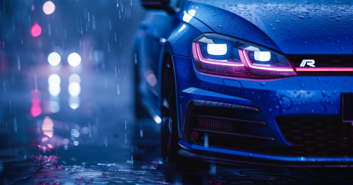 4k HD Wallpaper: Gothic Gloom Volkswagen Golf R Closeup
