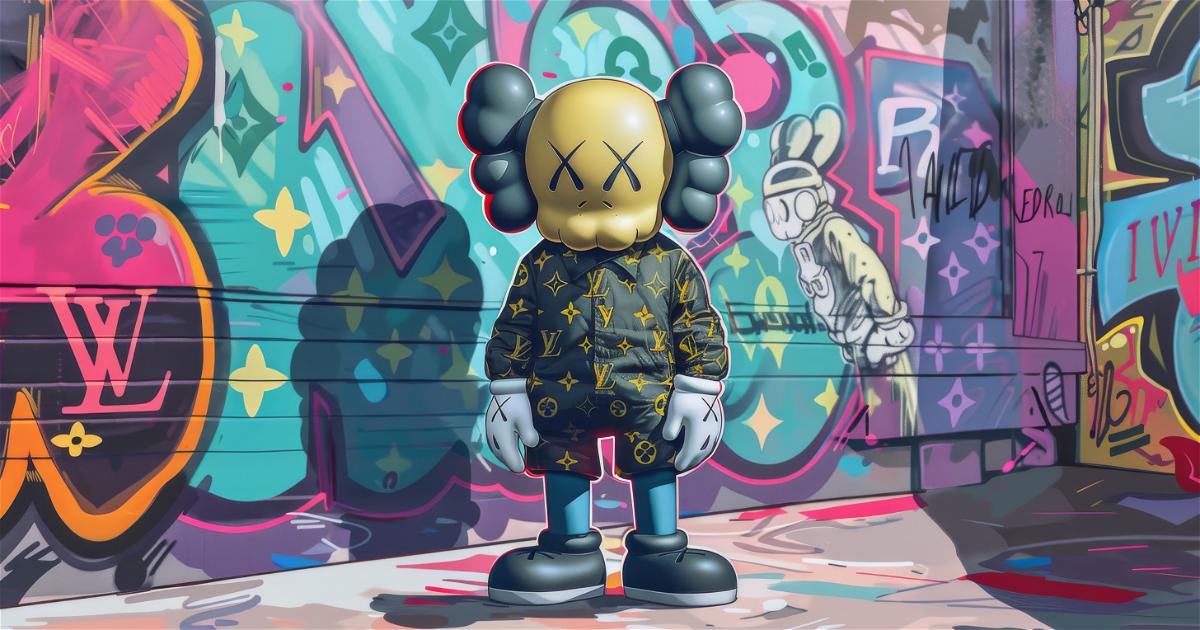 4k HD Wallpaper: Louis Vuitton Kaws Companion in 2D Cartoon Art