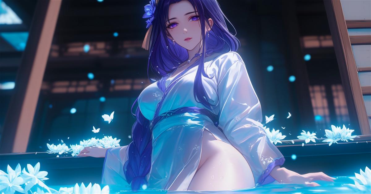 4k HD Wallpaper: Raiden Shogun in Flower-Filled Tub