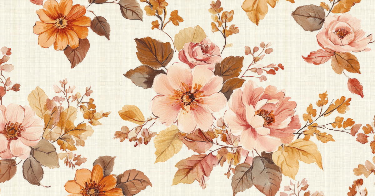 4k HD Wallpaper: Preppy Autumn Wallpaper with Fall Flowers and Leaves