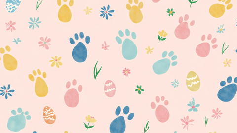 4k HD Wallpaper: Preppy Easter Wallpaper with Bunny Footprints