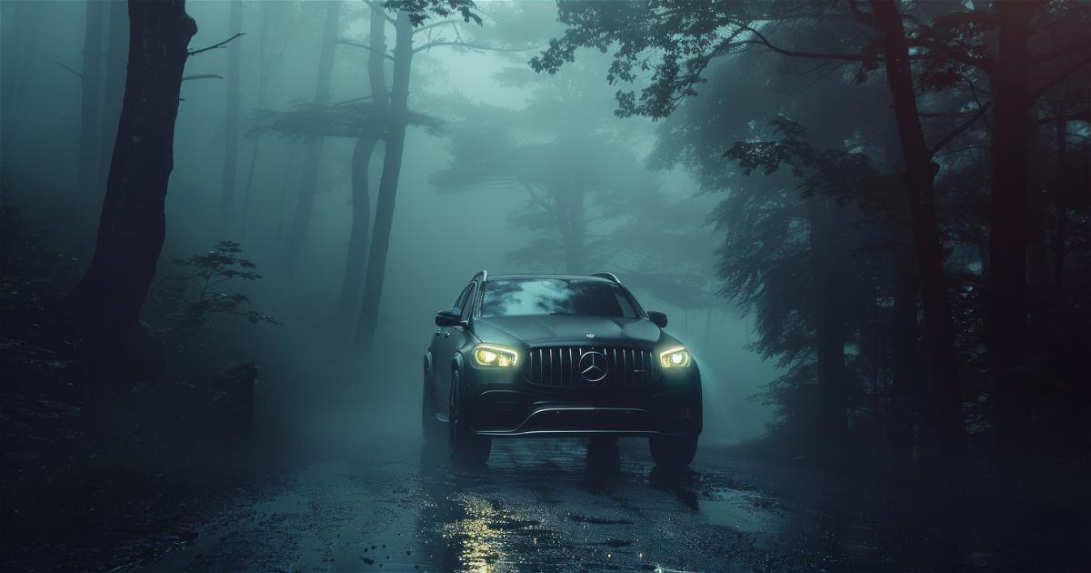4k HD Wallpaper: Gothic Gloomy Mercedes-Benz GLE in Fog