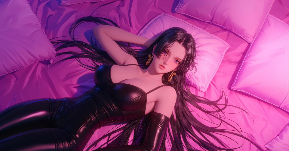 4k HD Wallpaper: Hyper-Realistic Boa Hancock in Neon Ambience