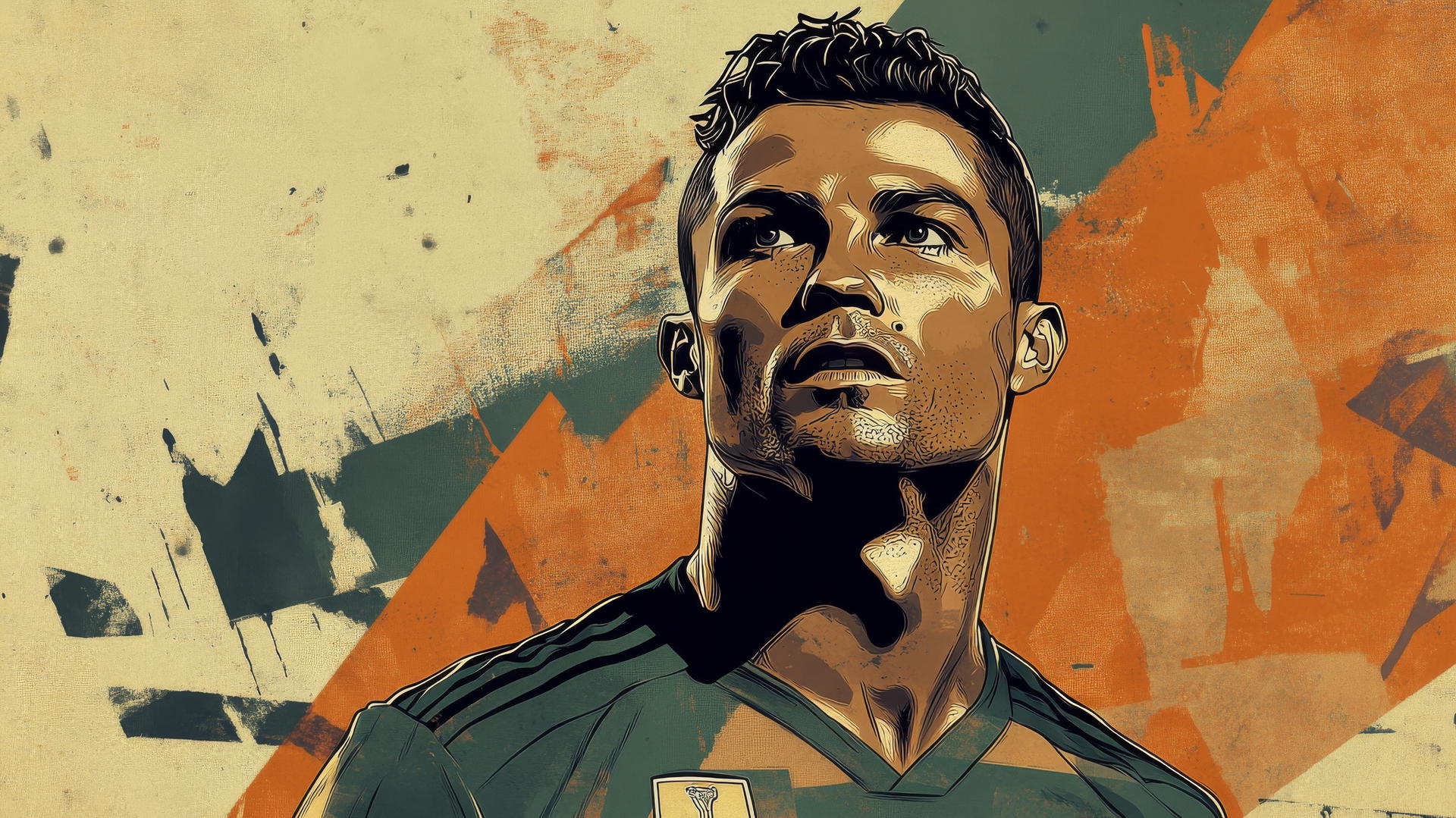 Wallpaper 4K HD: Wallpaper 4K Cristiano Ronaldo dalam Gaya Poster Vintage