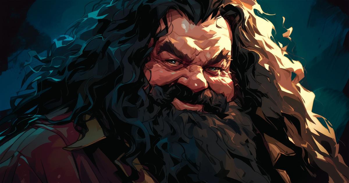 4K HD Обои: Hagrid Illustrated with Spotlight Effect