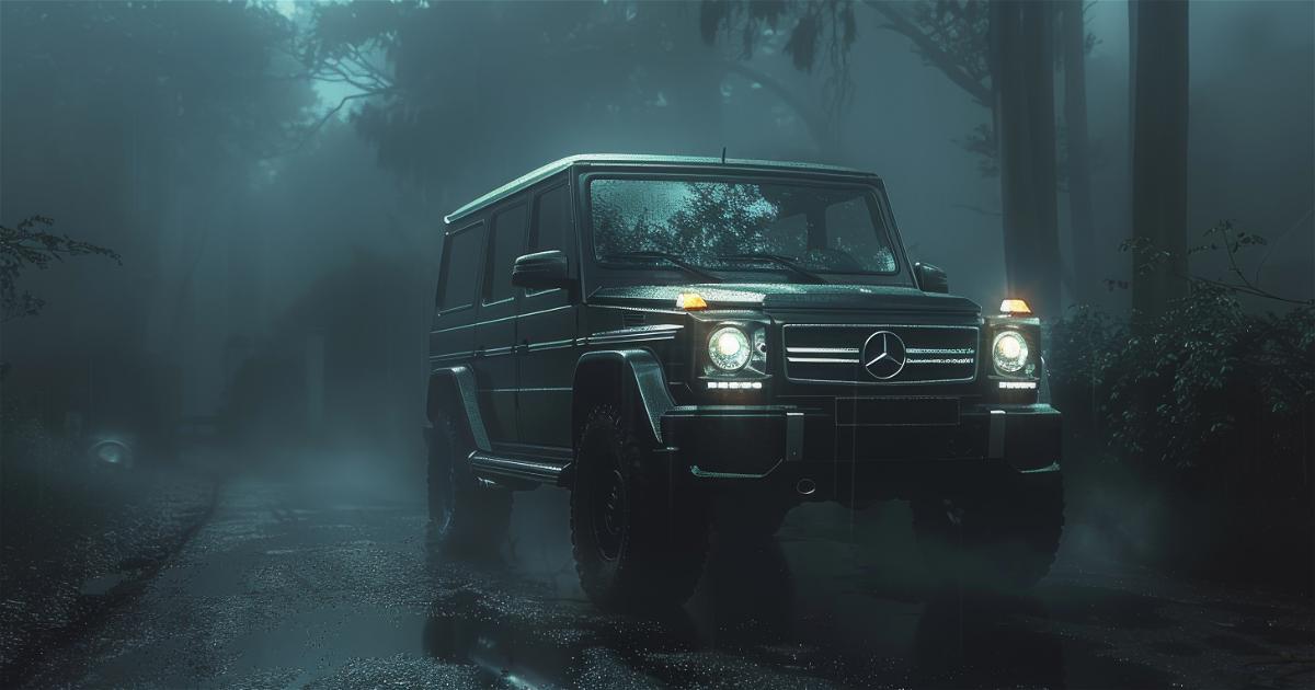 4k HD Wallpaper: Gothic-Gloomy Mercedes-Benz G-Class in Foggy, Dim light