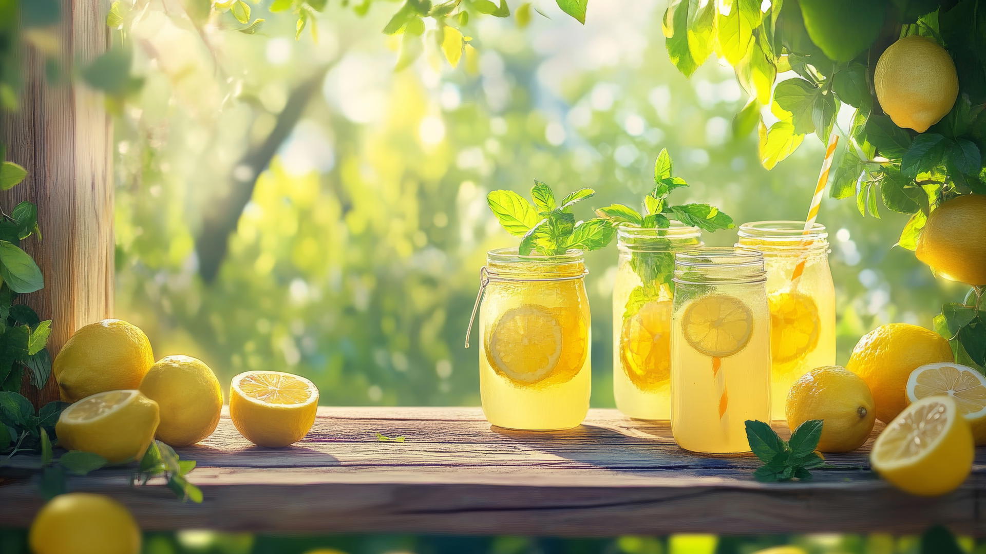 4k HD Wallpaper: Summer Background Wallpaper with Lemonade Stand