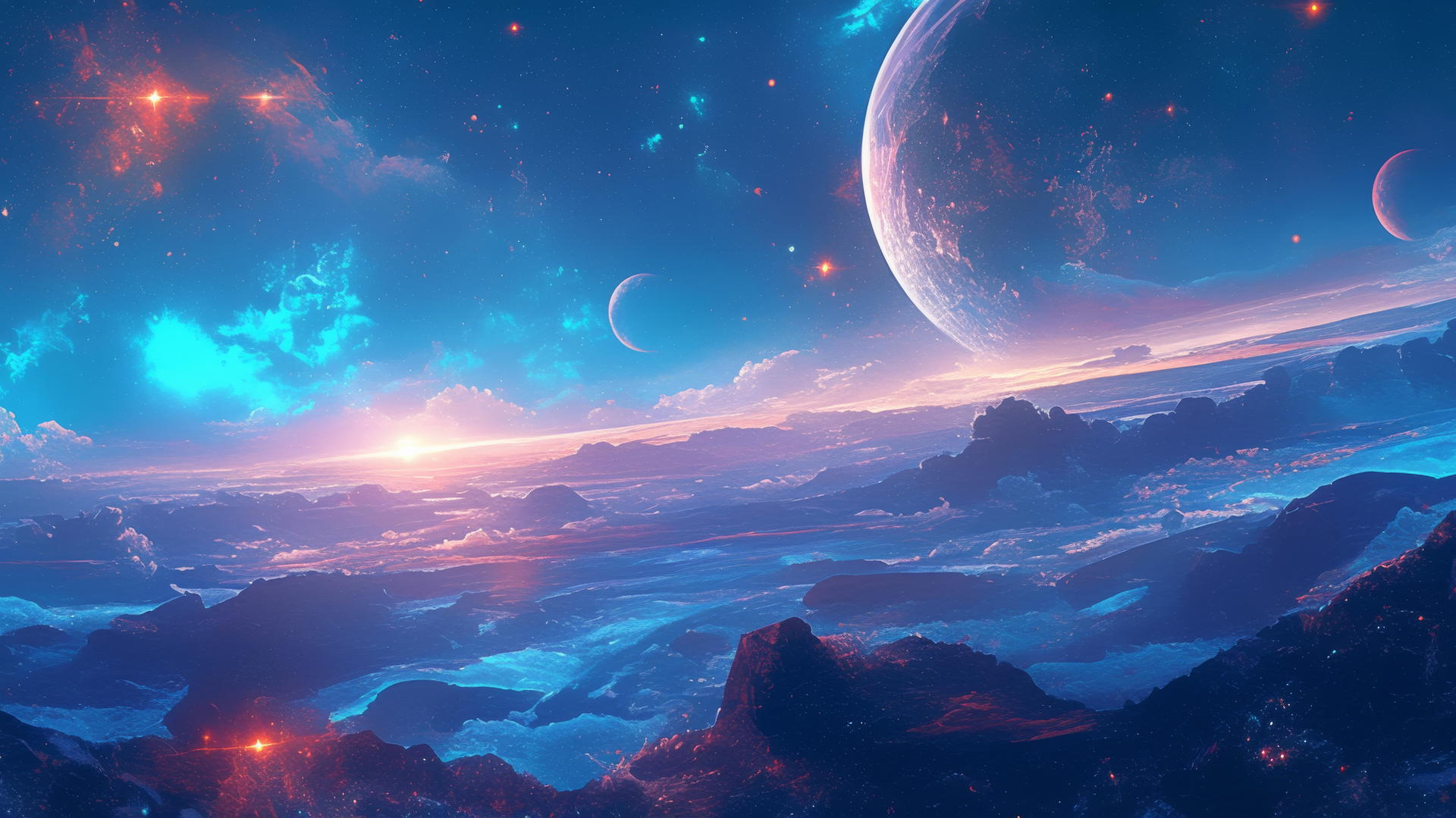 4k HD Wallpaper: Cool Wallpapers 4k: Outer Space with Nebulae and Planet