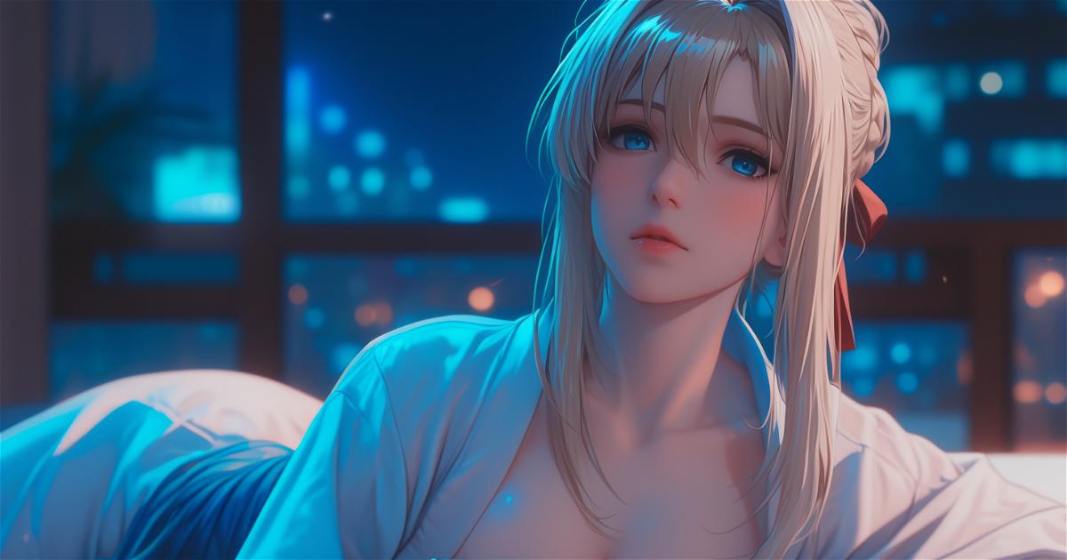 4k HD Wallpaper: Moonlit Repose of Violet Evergarden