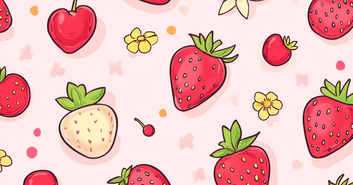 4K HD Wallpapers: strawberries doodle art