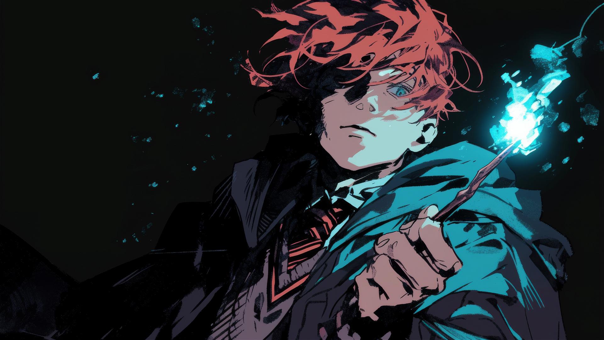 Fondo de Pantalla 4K HD: Foco sobre el Dibujo Artístico de Ron Weasley