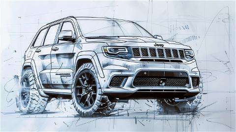 4K HD Обои: Чертеж и эскиз Jeep Grand Cherokee Trackhawk