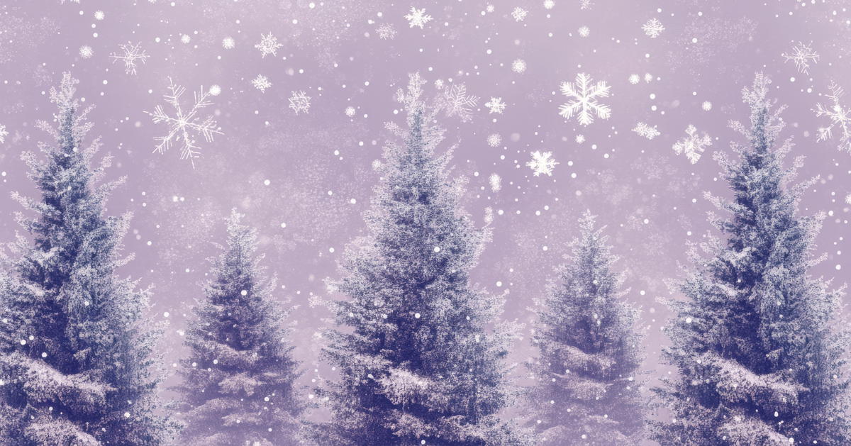 4k HD Wallpaper: Preppy Winter Wallpaper with Snow-Capped Trees and Stars