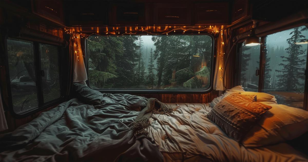 4k HD Wallpaper: Cozy RV Space During Rain