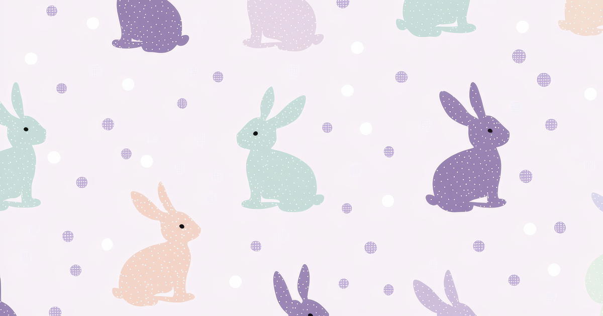 4k HD Wallpaper: Preppy Easter Wallpaper with Bunny Silhouettes
